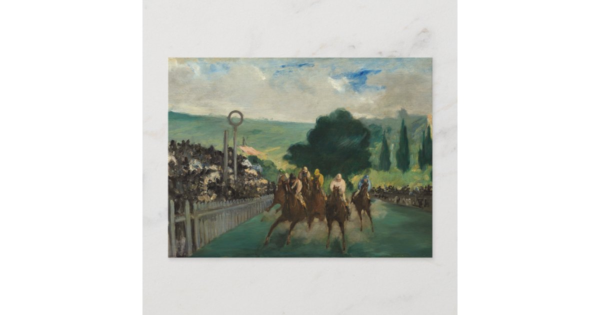 Edouard Manet - The Races at Longchamp Postcard | Zazzle