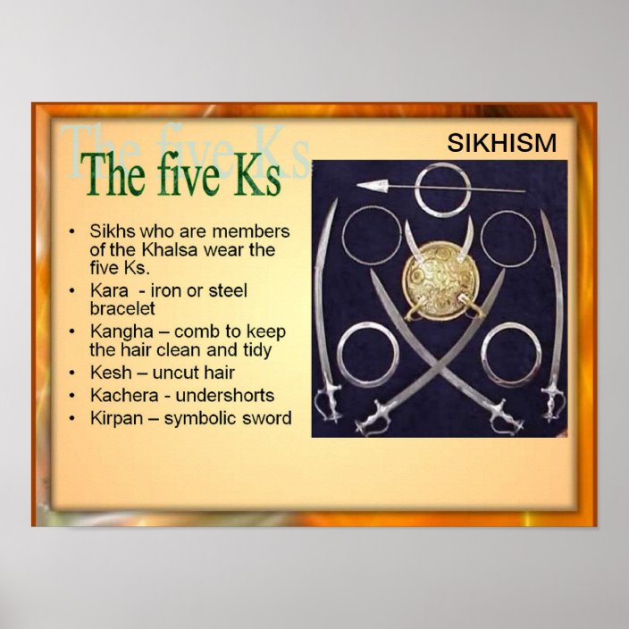 Education, Religion, Sikhism, the Five Ks Poster | Zazzle.co.uk