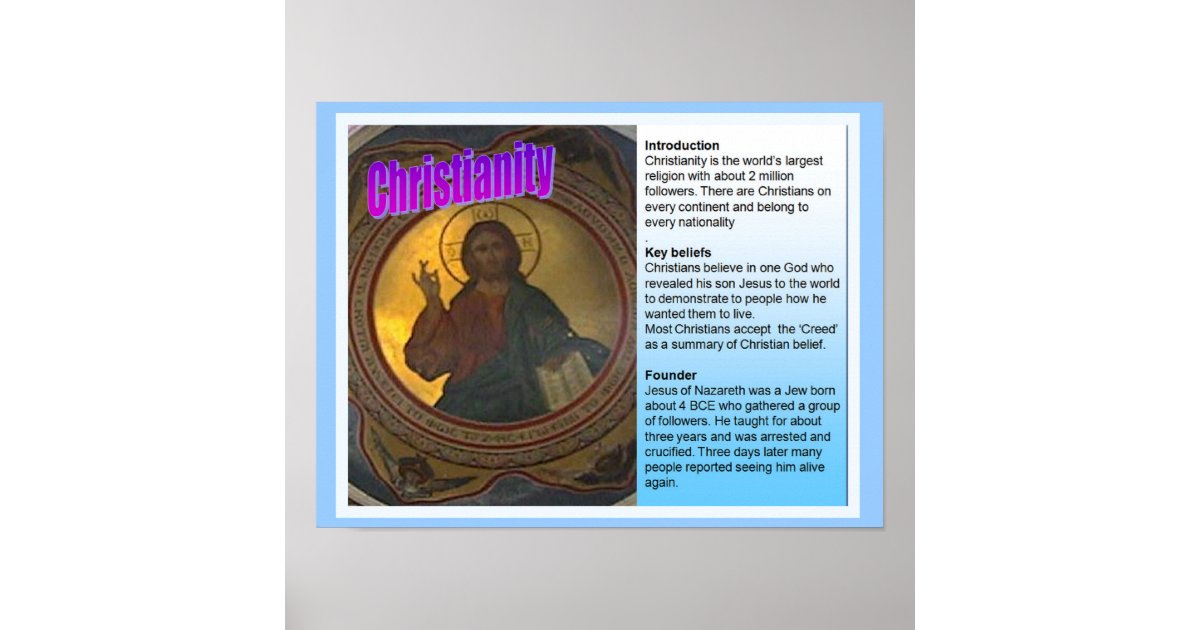 Education, World Religions, Christianity Fact File Poster | Zazzle