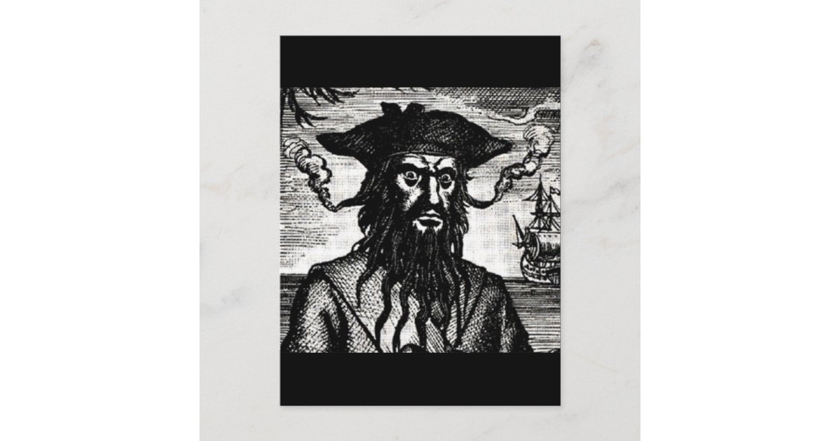 Edward Teach Portrait Postcard | Zazzle