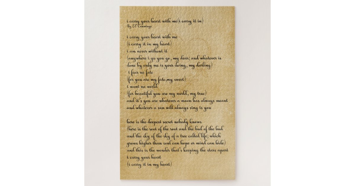 EE Cummings Poem Jigsaw Puzzle | Zazzle
