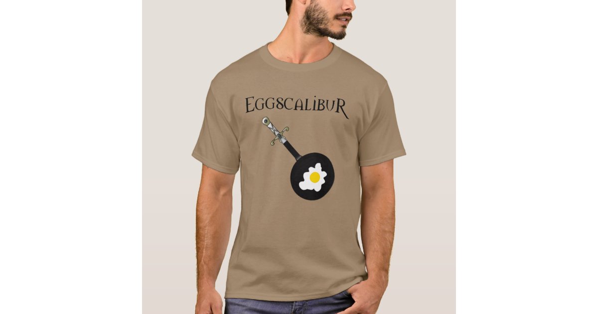 Eggscalibur Frying Pan Sword with Eggs Shirt | Zazzle