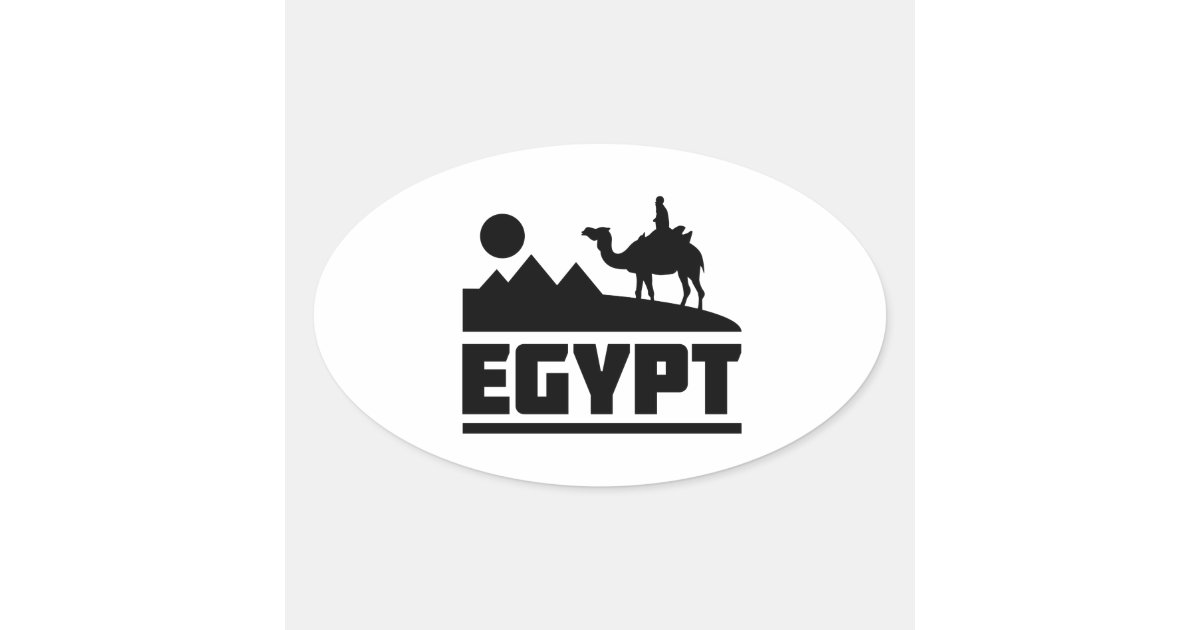 Egypt Camel Silhouette Oval Sticker | Zazzle