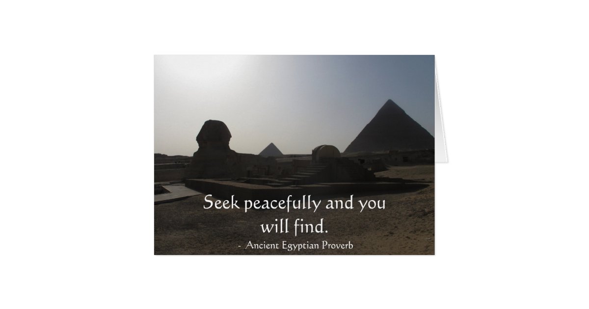 Egyptian Proverb about PEACE | Zazzle