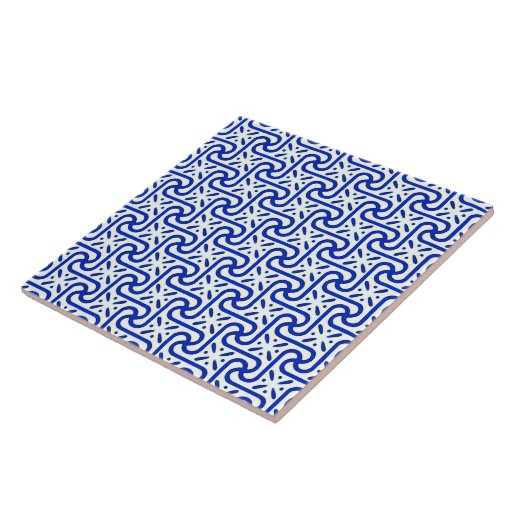 Egyptian tile pattern, white and cobalt blue | Zazzle