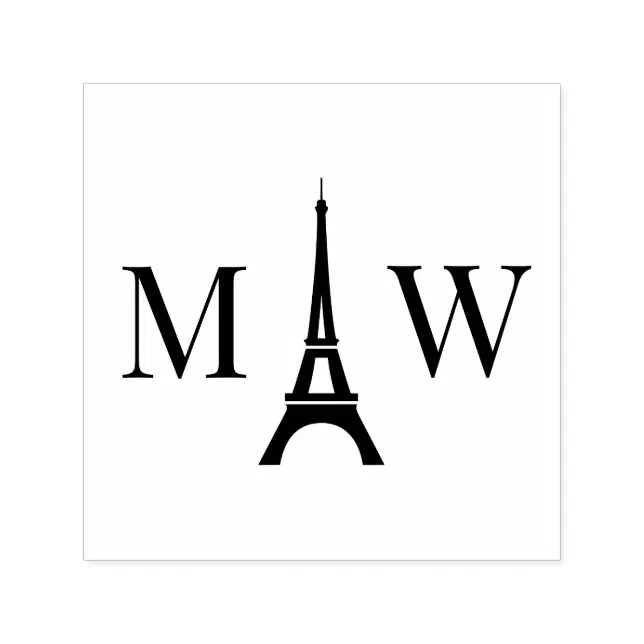 Eiffel Tower 2 Initial Wedding Monogram Self-inking Stamp | Zazzle