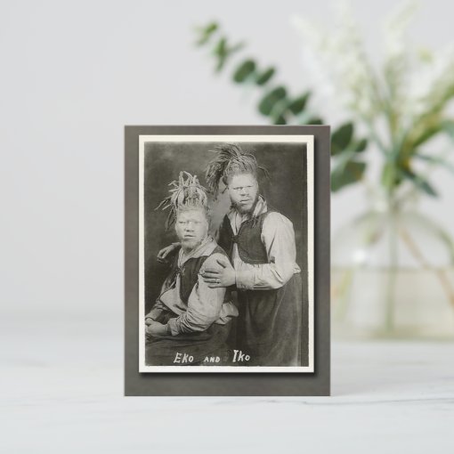Eko and Iko "Men from Mars" Circus Performers Postcard | Zazzle
