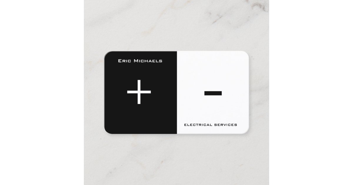 Electrical art two side split business card | Zazzle