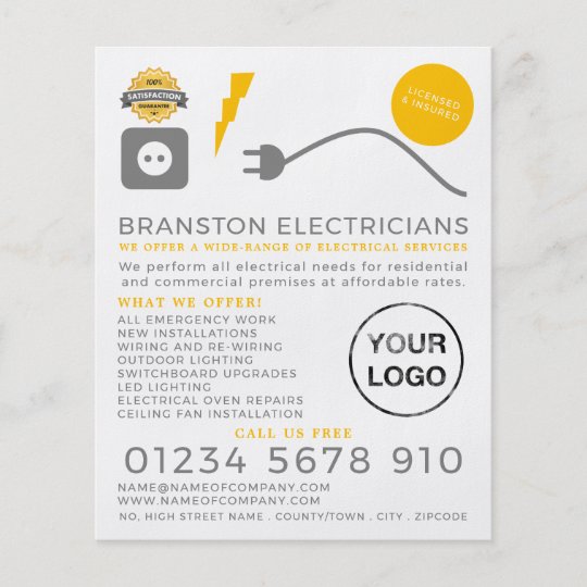 Electrical Cable, Electrician Advertising Flyer | Zazzle.co.uk