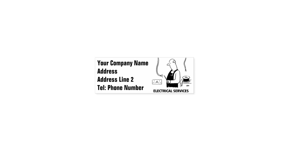 Electrician and Electrical Services Self-inking Stamp | Zazzle