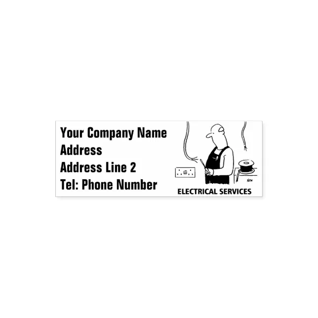 Electrician and Electrical Services Self-inking Stamp | Zazzle