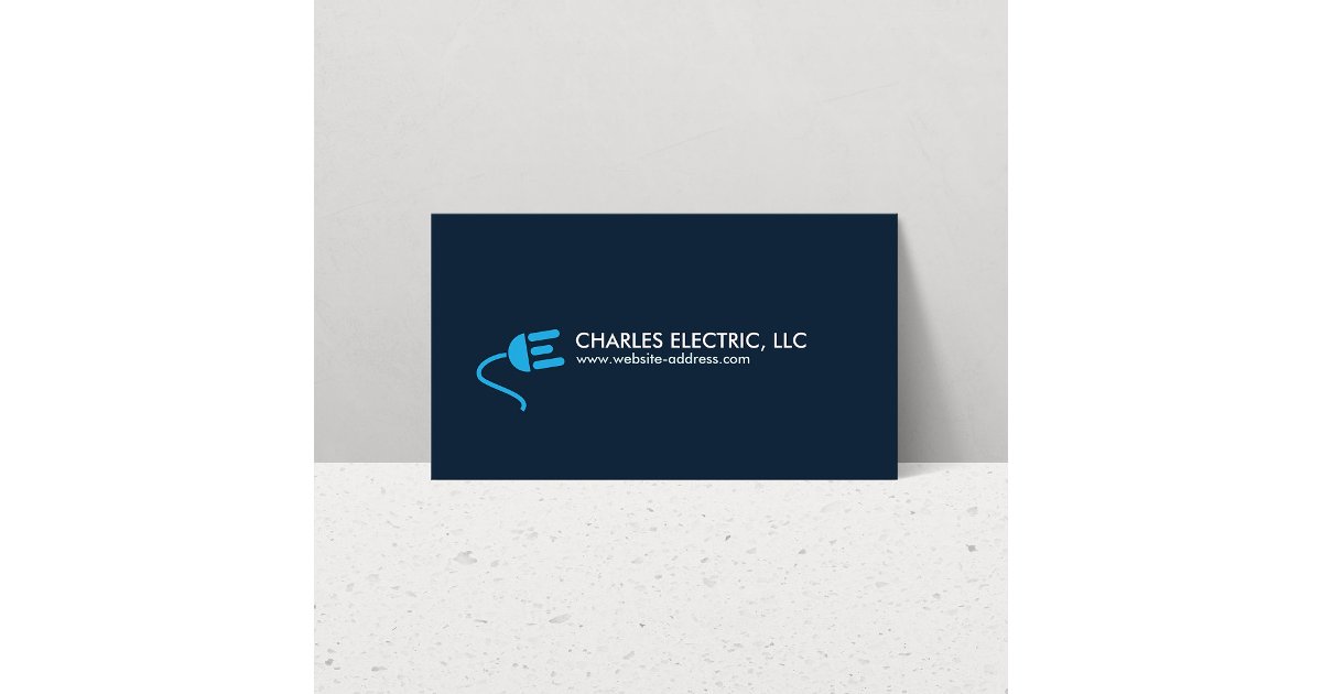 ELECTRICIAN LOGO MODERN BUSINESS CARD IN BLUE | Zazzle