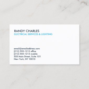 ELECTRICIAN LOGO MODERN BUSINESS CARD IN BLUE | Zazzle