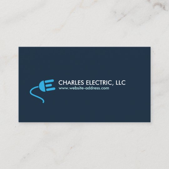 ELECTRICIAN LOGO MODERN BUSINESS CARD IN BLUE | Zazzle.co.uk