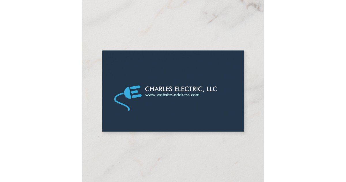 ELECTRICIAN LOGO MODERN BUSINESS CARD IN BLUE | Zazzle