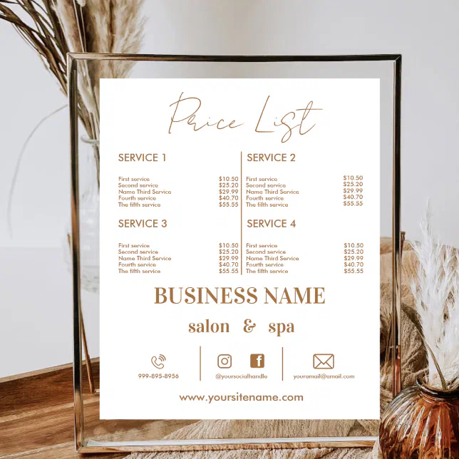 Electronic Business Price List Makeup Hair Nail Poster | Zazzle