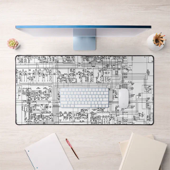 Electronic Circuit Schematic Diagram Symbols Desk Mat | Zazzle