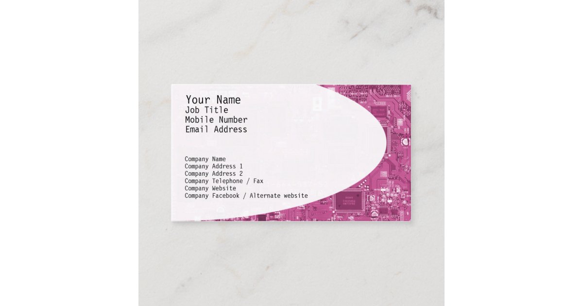 Electronic Circuits Business Card Red | Zazzle