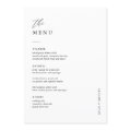 Elegant 5x7" Wedding Table Menu Cards Flat Menu | Zazzle