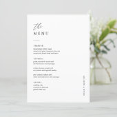 Elegant 5x7" Wedding Table Menu Cards Flat Menu | Zazzle