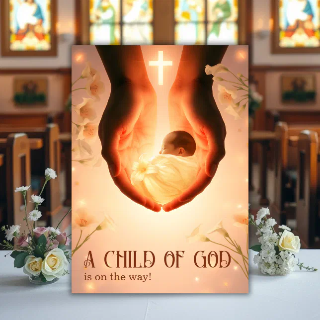 Elegant A Child of God Christian Baby Shower Invitation | Zazzle
