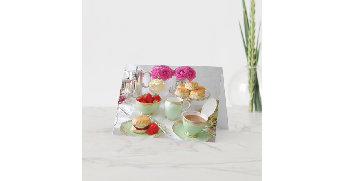 Elegant Afternoon Tea Greetings Card | Zazzle