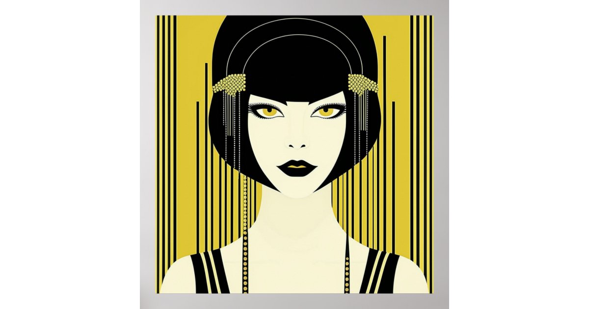 Elegant Art Deco Flapper Poster | Zazzle