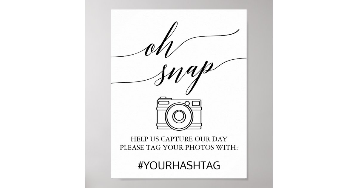 Elegant Black Calligraphy Oh Snap Sign | Zazzle