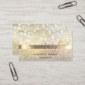 Elegant Bokeh Gold Feather Notary Business Card | Zazzle