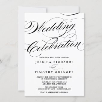 Elegant Calligraphy Script Wedding Invitation | Zazzle