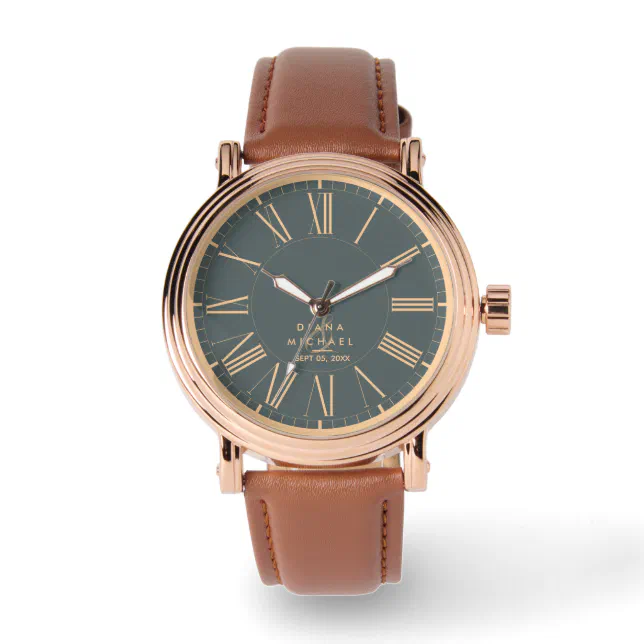 Elegant Classic Roman Numerals Typography Wedding Watch | Zazzle