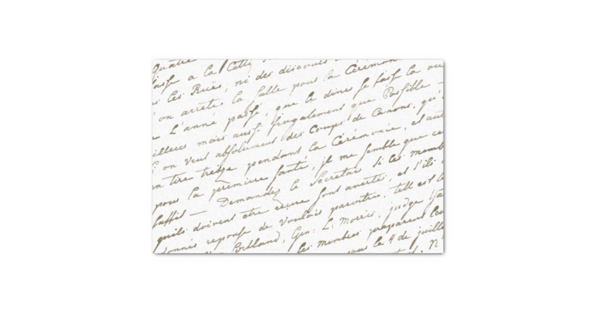 Elegant French Script Gold Vintage Tissue Paper | Zazzle