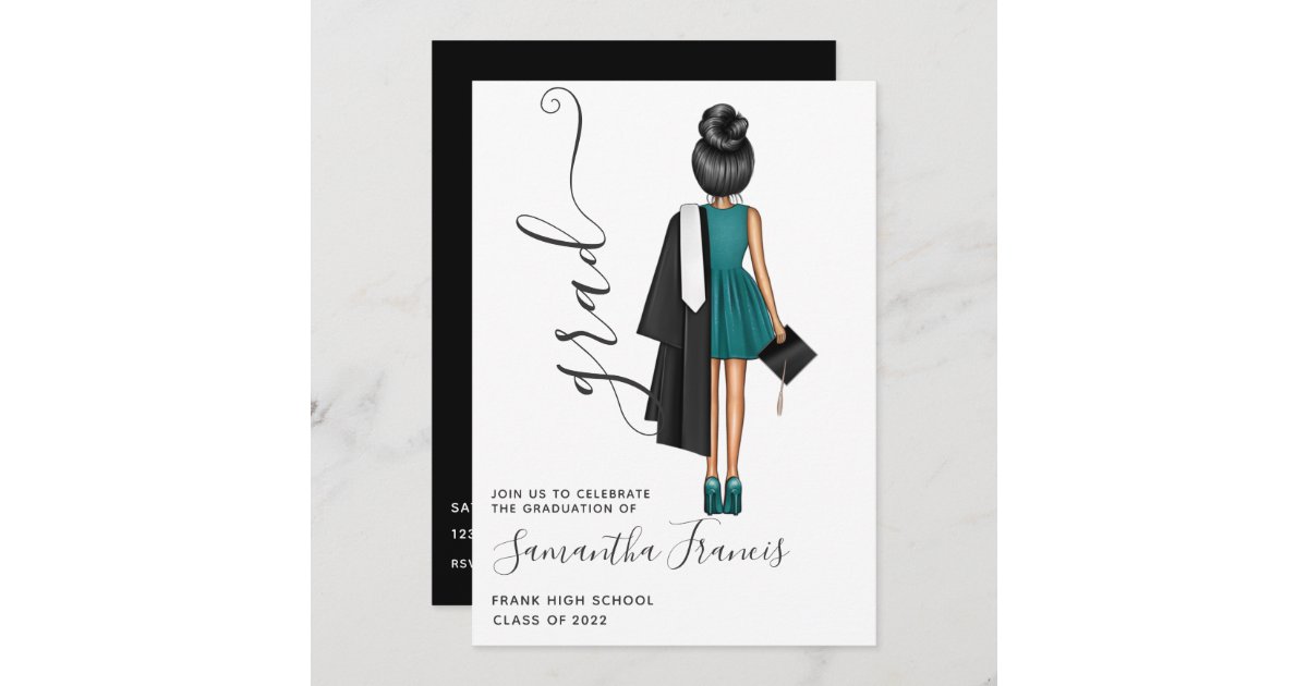 Elegant Girl Graduation Party Invit Invitation | Zazzle