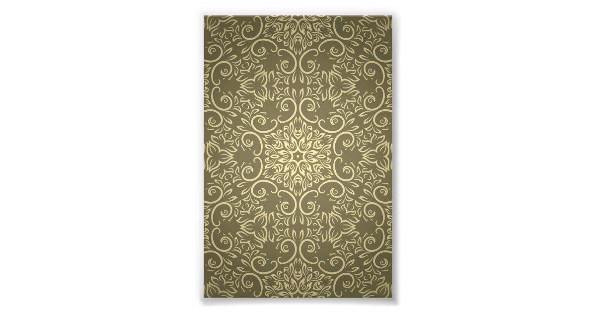 Elegant Gold Wallpaper Pattern Photo Print | Zazzle