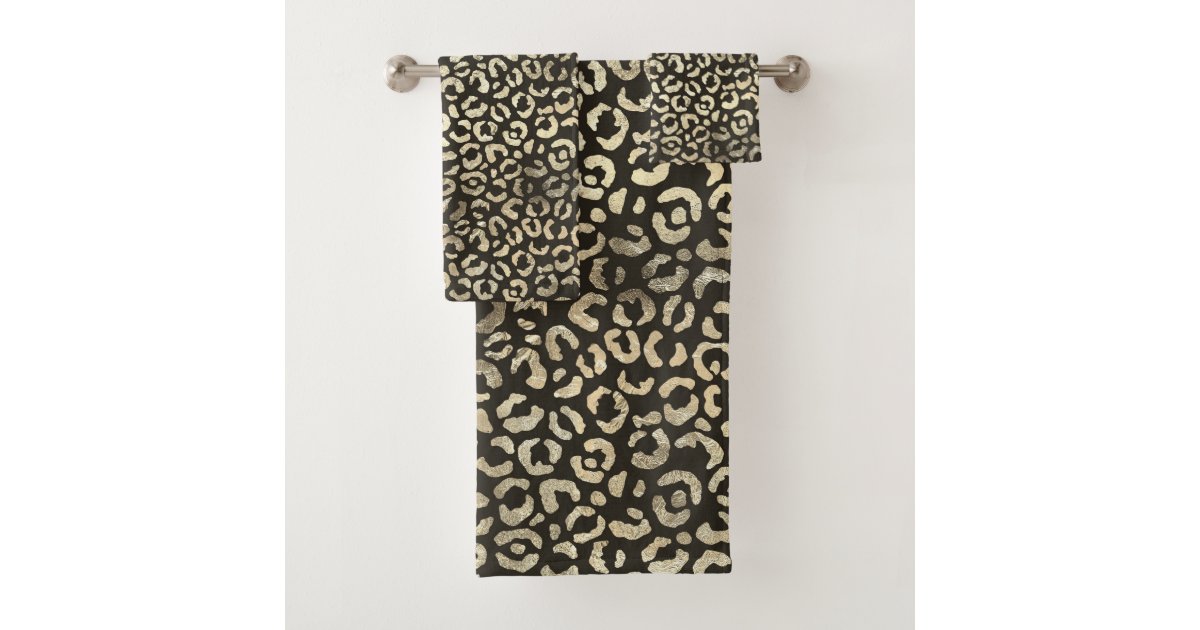 Elegant Leopard Print Bath Towel Set | Zazzle