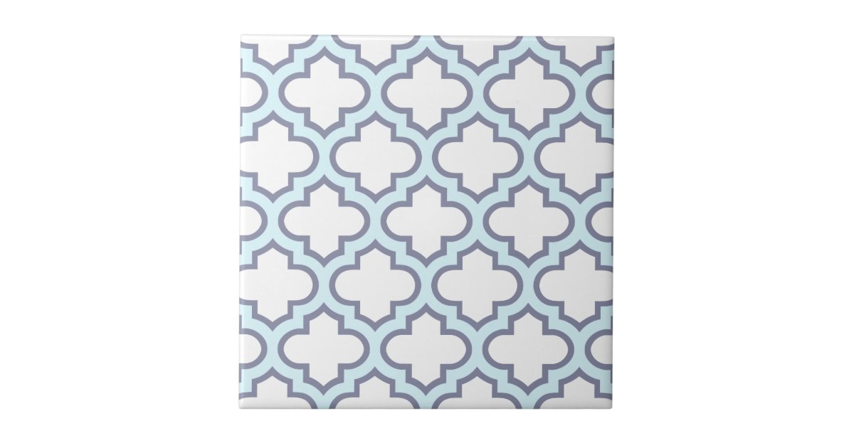 Elegant Light Blue Moroccan Quatrefoil Pattern Tile Zazzle