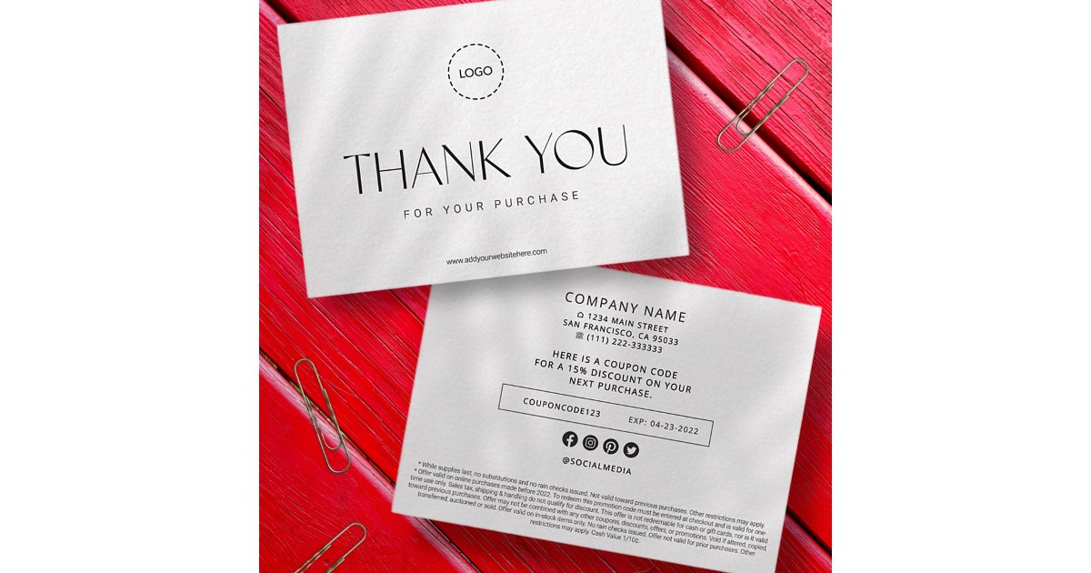 Elegant Modern Business Promo Coupon Ad Campaign Card | Zazzle