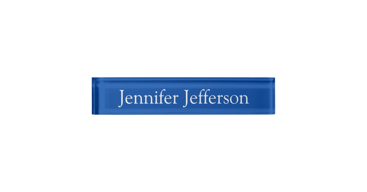 Elegant Modern Calligraphy Name Professional Blue Nameplate | Zazzle