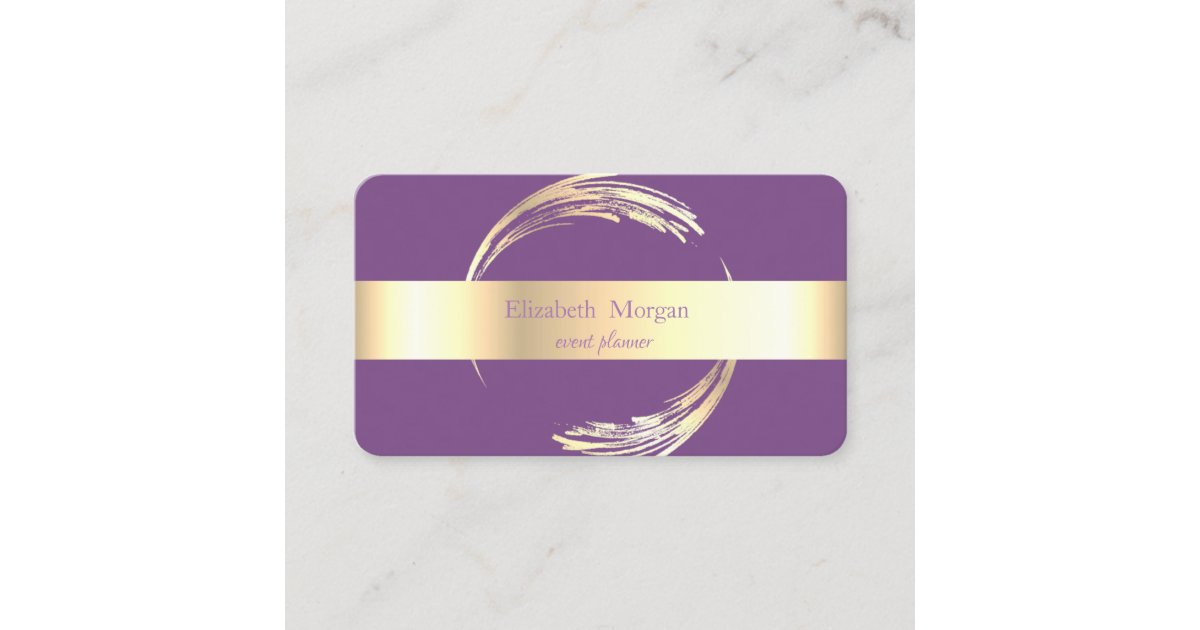 Elegant Modern Circle Violet,Gold Business Card | Zazzle