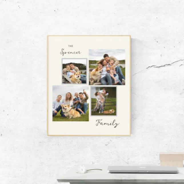 Elegant Modern Family Multi Photos Collage Poster | Zazzle