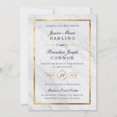 Elegant Modern Marble & Gold Wedding Invitations | Zazzle