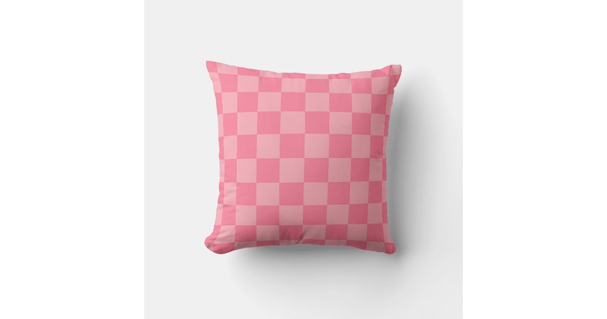 Elegant Pink Chequerboard Cushion | Zazzle