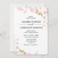 Elegant Pink Floral Rounded Edges Wedding Invitation | Zazzle