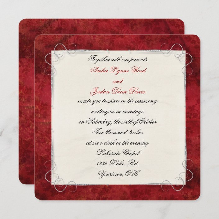 Elegant Red Border Invitation | Zazzle.co.uk