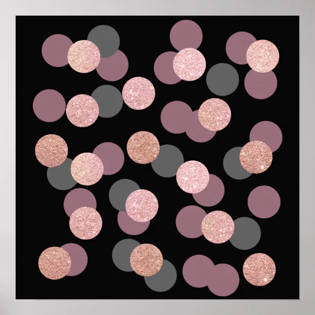 elegant rose gold glitter pastel pink confetti poster | Zazzle