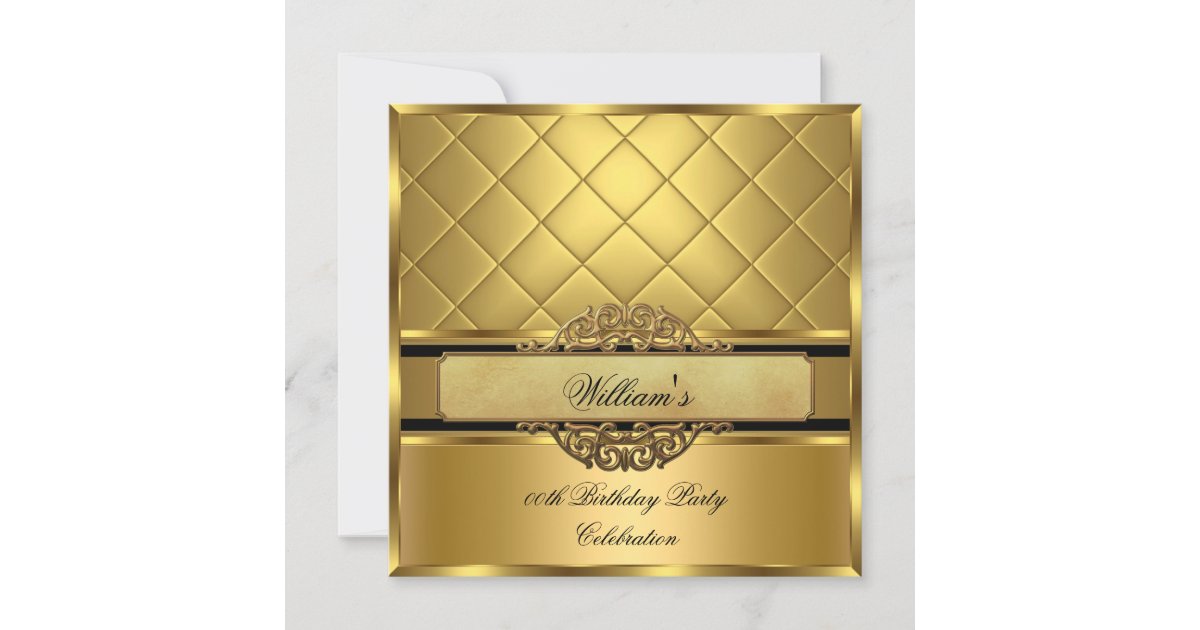 Elegant Royal Gold Birthday Party Invitation | Zazzle