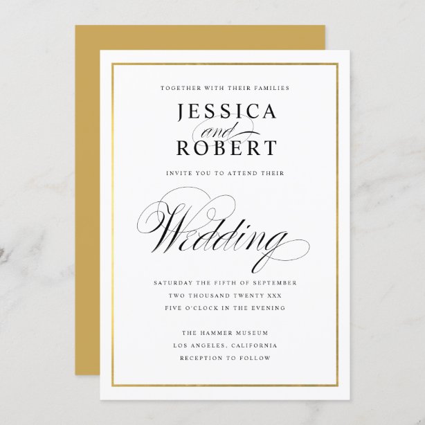 Gold Border Invitations | Zazzle UK