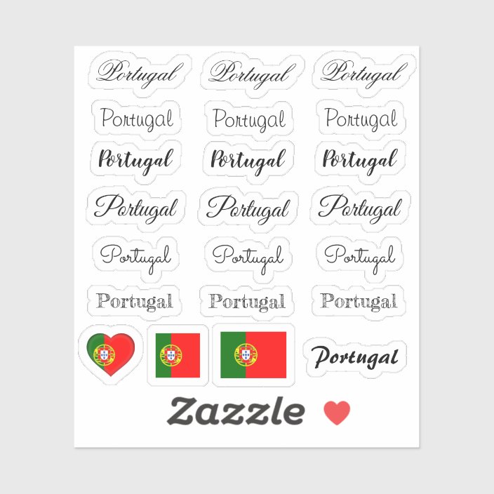 Elegant script Portugal & Portuguese Flag name Set | Zazzle.co.uk