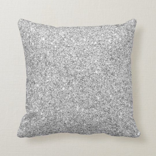 Elegant Silver Glitter Cushion | Zazzle.co.uk
