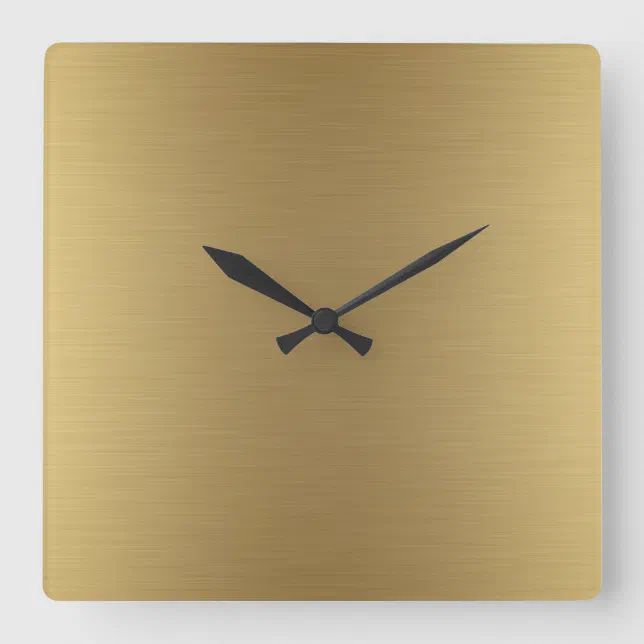 Elegant Solid Gold Square Wall Clock | Zazzle